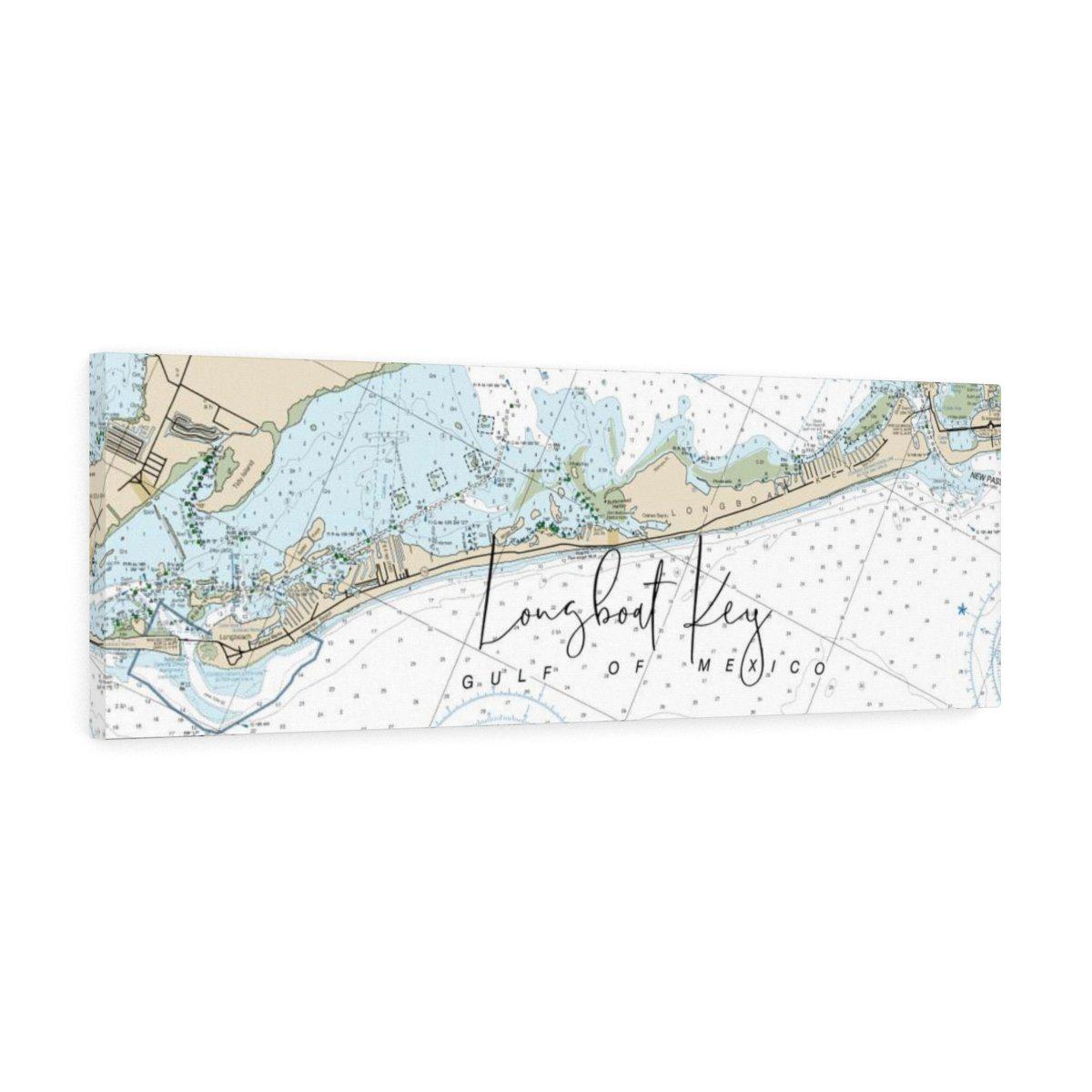 Longboat Key Nautical Chart Map Canvas Gallery Wrap– Beach Blossom Studio